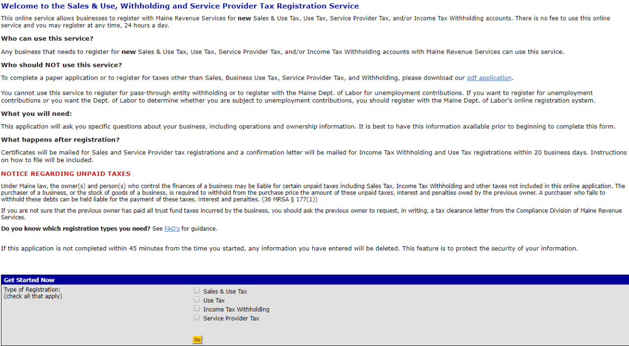 How to Register for a Sales Tax Permit in Maine | TaxValet